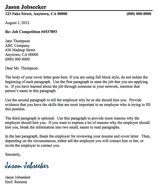 Writing Business Letters Correct Layout For Your Cover Letters
